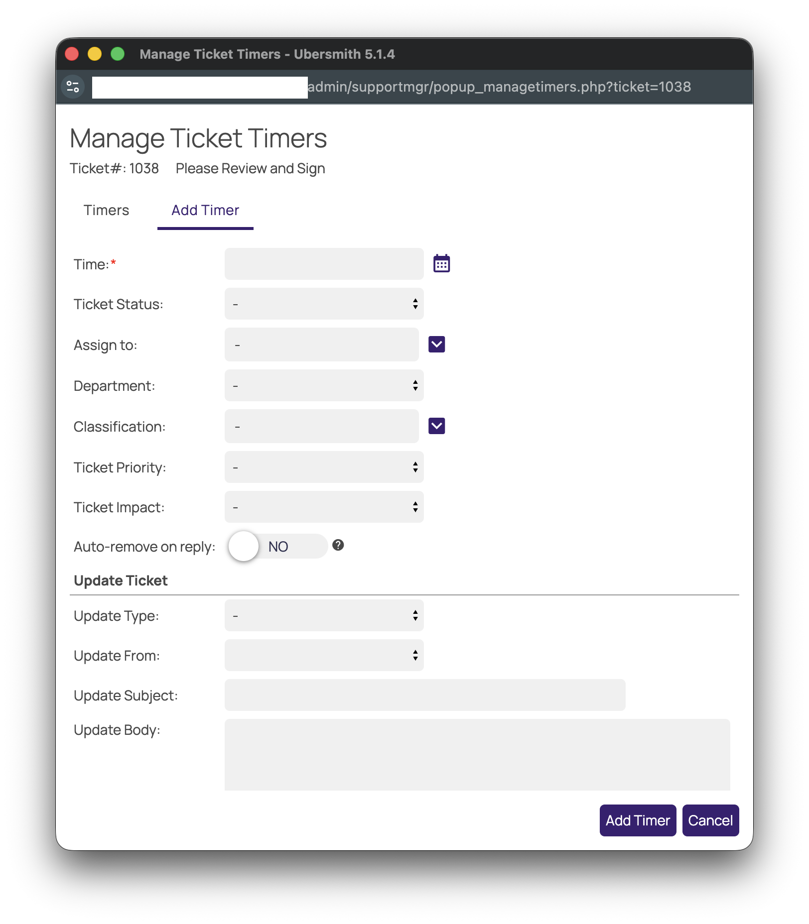 Using Ticket Timers